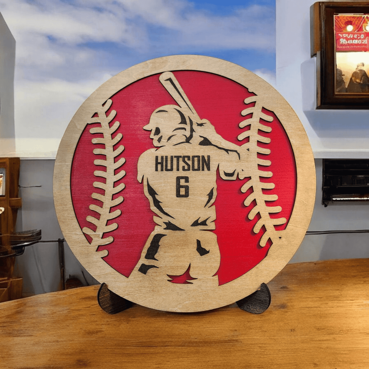 Customized Baseball Player Sign – 260 Broadway Boutique