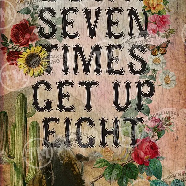 Fall Down 7 Get Up 8 - 10" X 23" Small Arch Artwork – 260 Broadway Boutique